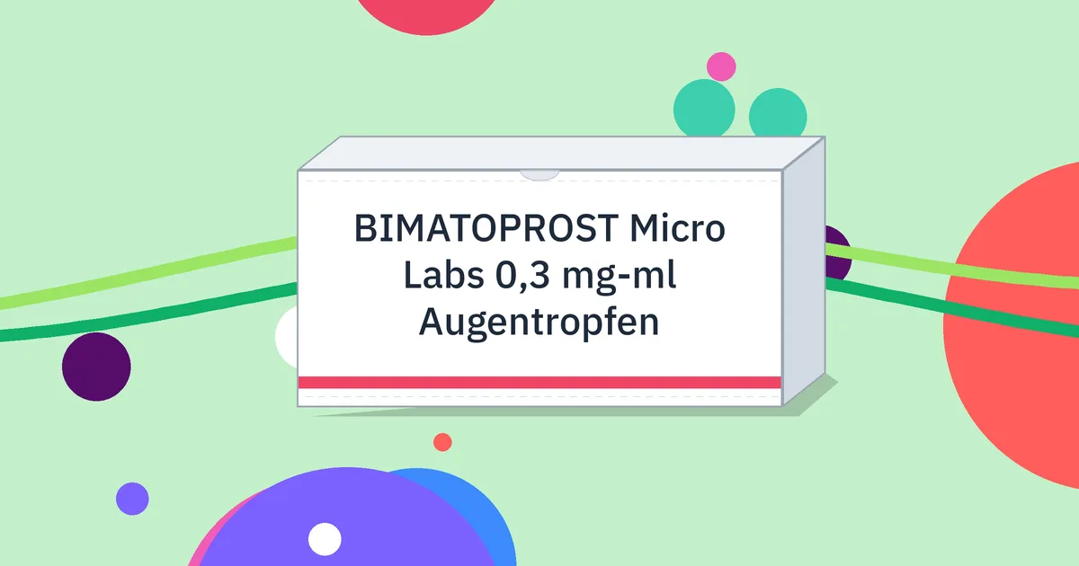 Symbolbild: Packung mit der Aufschrift BIMATOPROST Micro Labs 0,3 mg-ml Augentropfen (PZN 19173654) – Verfügbarkeit und Bezug in Apotheken in Frankfurt am Main