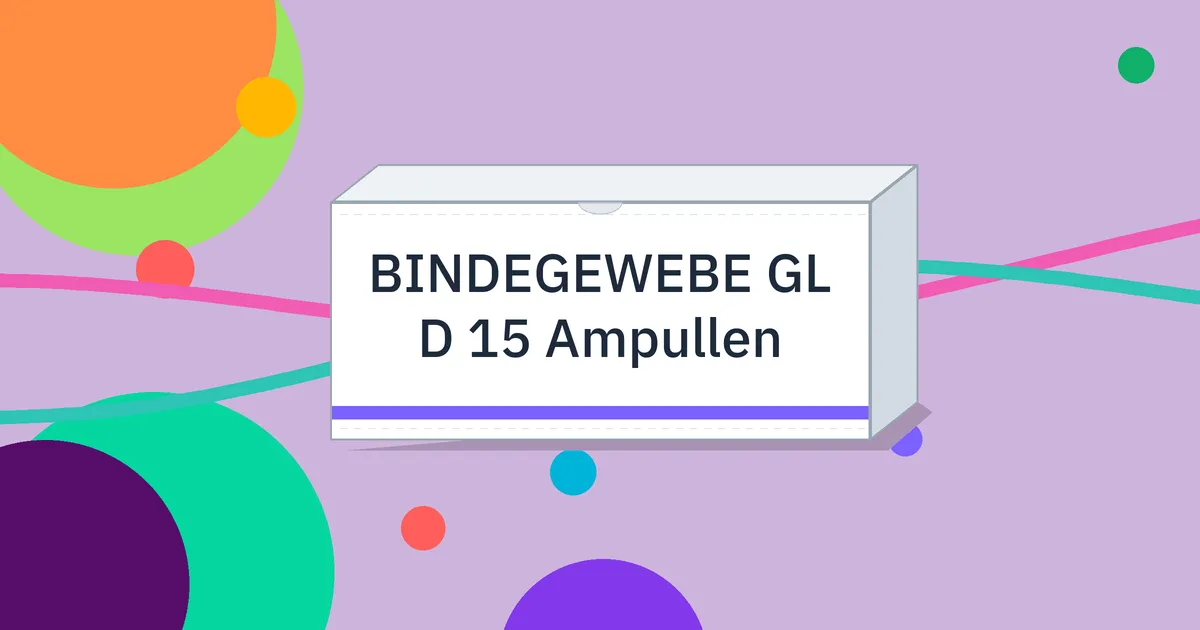 Symbolbild: Packung mit der Aufschrift BINDEGEWEBE GL D 15 Ampullen (PZN 03359612) – Verfügbarkeit und Bezug in Apotheken in Frankfurt am Main