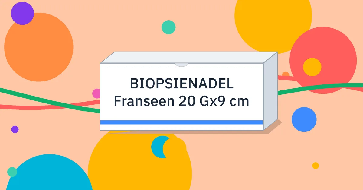 Symbolbild: Packung mit der Aufschrift BIOPSIENADEL Franseen 20 Gx9 cm (PZN 06771218) – Verfügbarkeit und Bezug in Apotheken in Frankfurt am Main