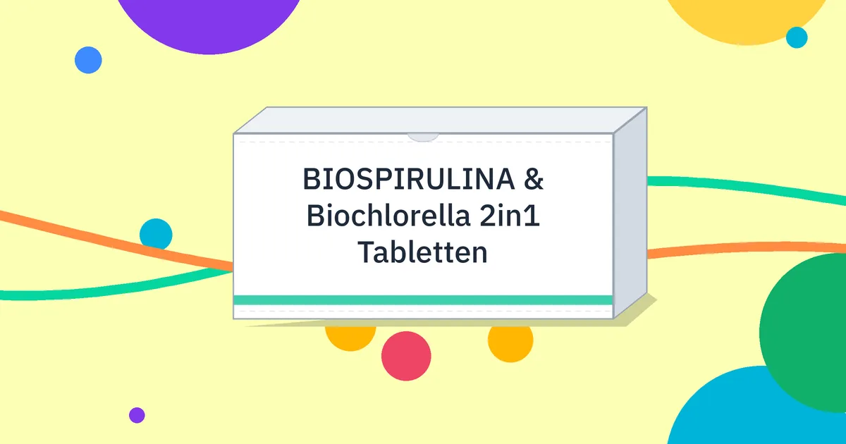 Symbolbild: Packung mit der Aufschrift BIOSPIRULINA & Biochlorella 2in1 Tabletten (PZN 07366862) – Verfügbarkeit und Bezug in Apotheken in Frankfurt am Main