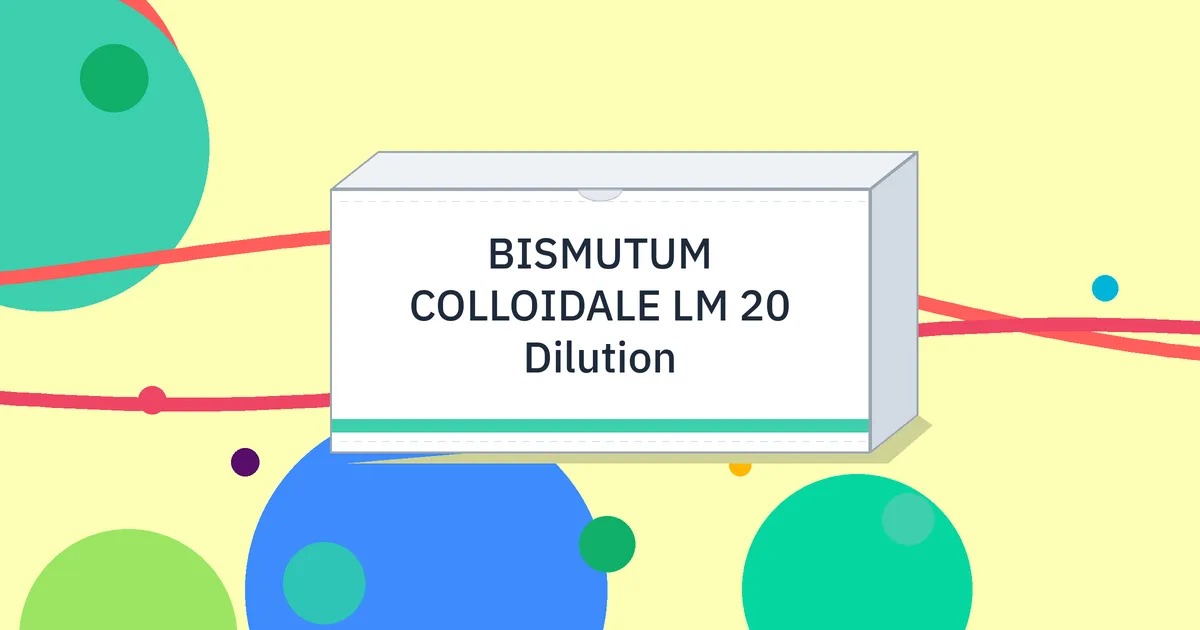 Symbolbild: Packung mit der Aufschrift BISMUTUM COLLOIDALE LM 20 Dilution (PZN 13386159) – Verfügbarkeit und Bezug in Apotheken in Frankfurt am Main