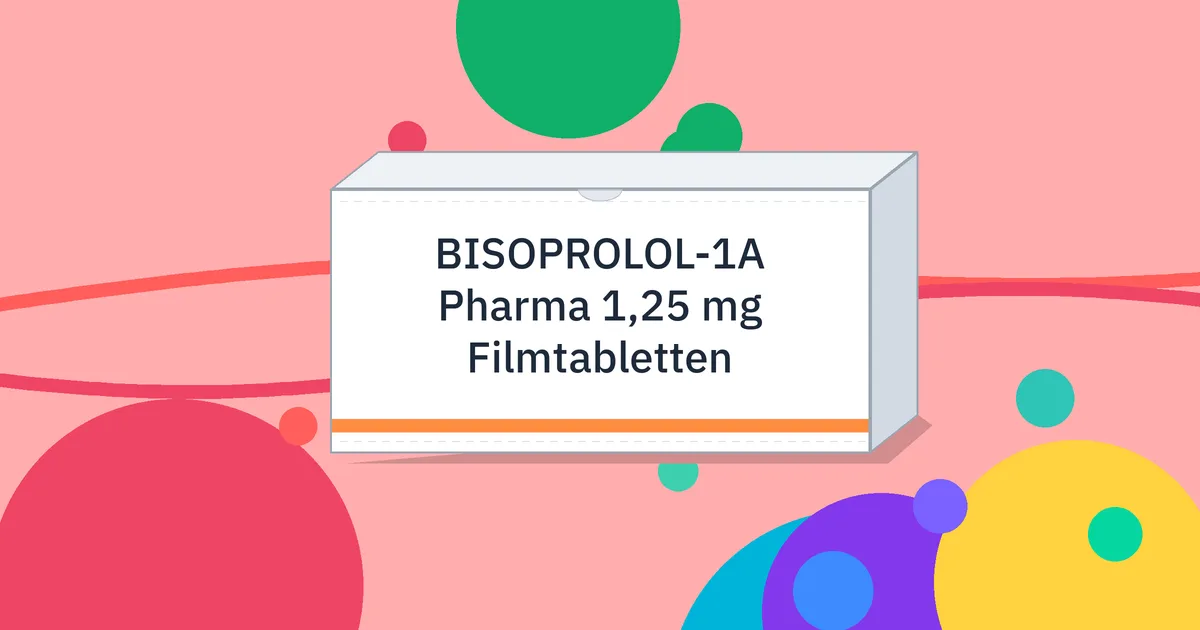Symbolbild: Packung mit der Aufschrift BISOPROLOL-1A Pharma 1,25 mg Filmtabletten (PZN 02205249) – Verfügbarkeit und Bezug in Apotheken in Frankfurt am Main