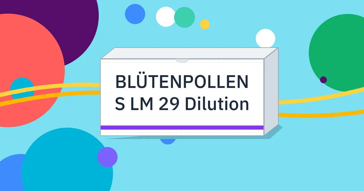 Symbolbild: Packung mit der Aufschrift BLÜTENPOLLEN S LM 29 Dilution (PZN 12795393) – Verfügbarkeit und Bezug in Apotheken in Frankfurt am Main