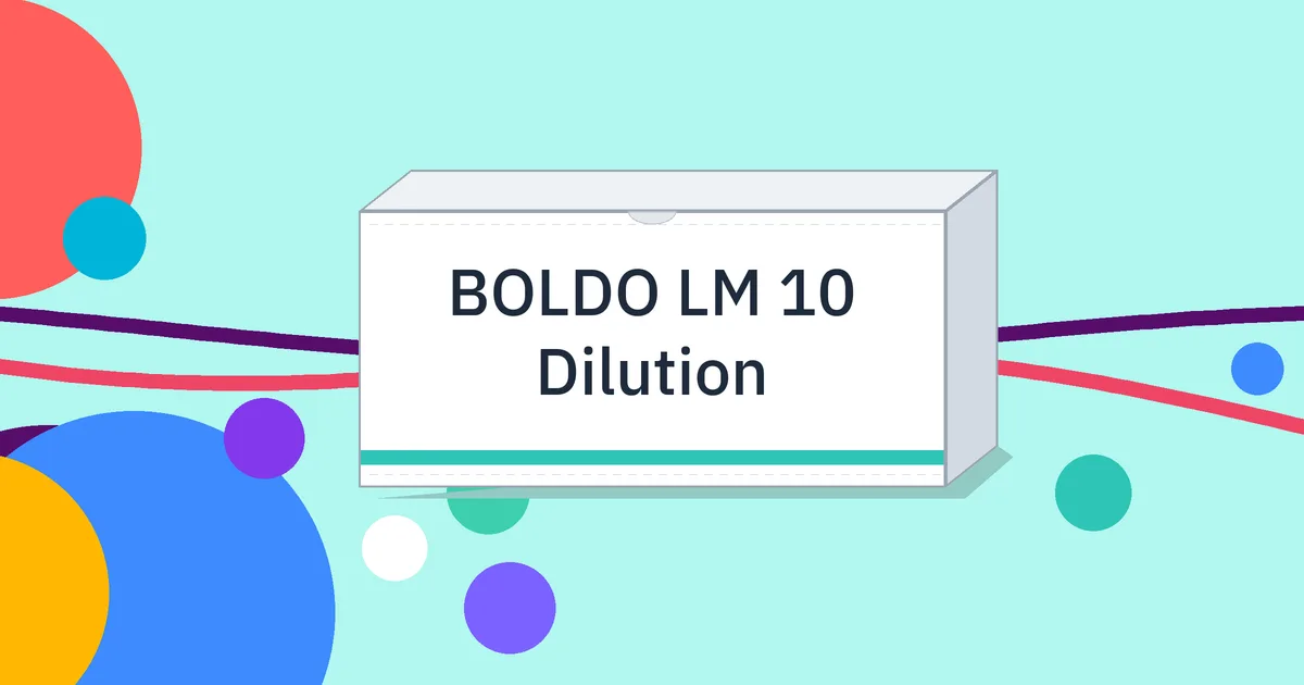 Symbolbild: Packung mit der Aufschrift BOLDO LM 10 Dilution (PZN 13390304) – Verfügbarkeit und Bezug in Apotheken in Frankfurt am Main
