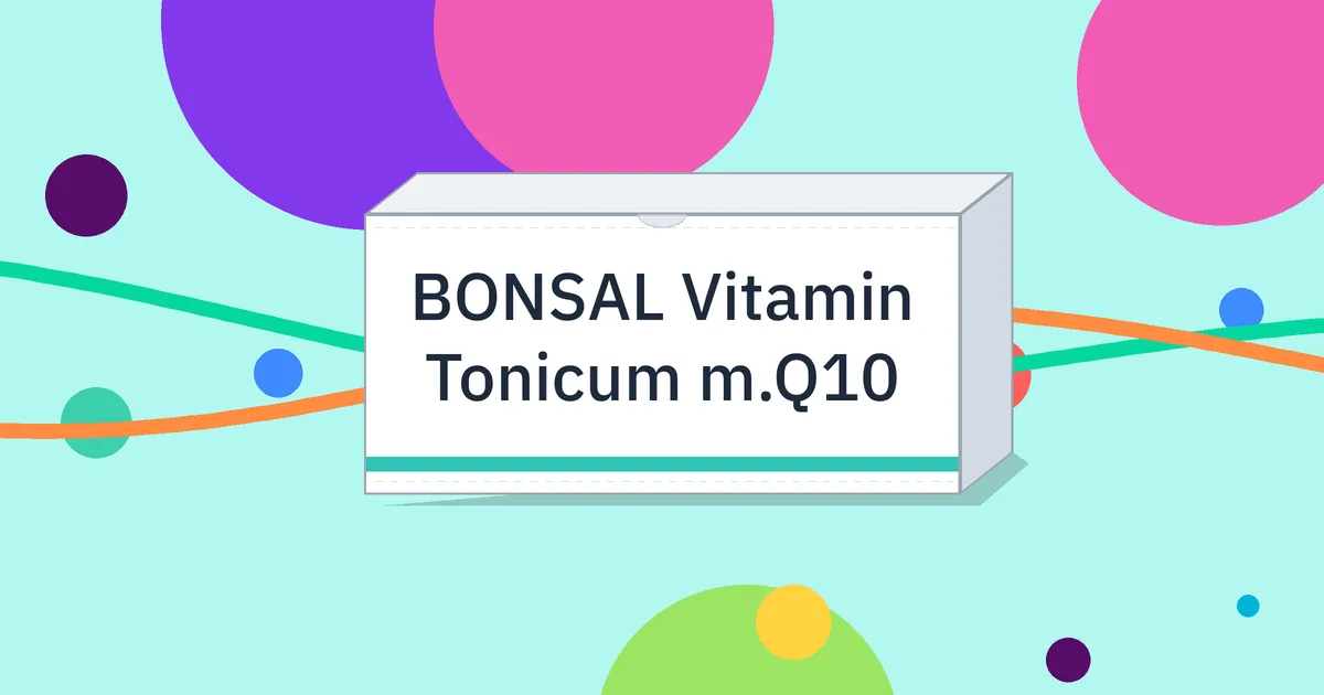 Symbolbild: Packung mit der Aufschrift BONSAL Vitamin Tonicum m.Q10 (PZN 01521095) – Verfügbarkeit und Bezug in Apotheken in Frankfurt am Main