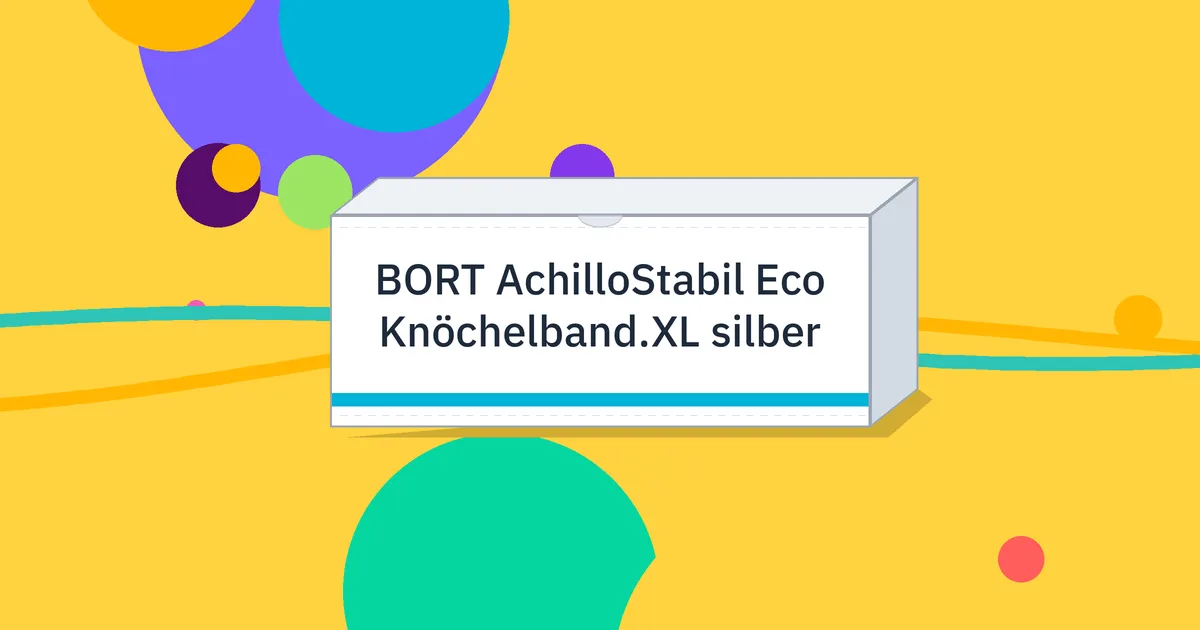 Symbolbild: Packung mit der Aufschrift BORT AchilloStabil Eco Knöchelband.XL silber (PZN 09461091) – Verfügbarkeit und Bezug in Apotheken in Frankfurt am Main
