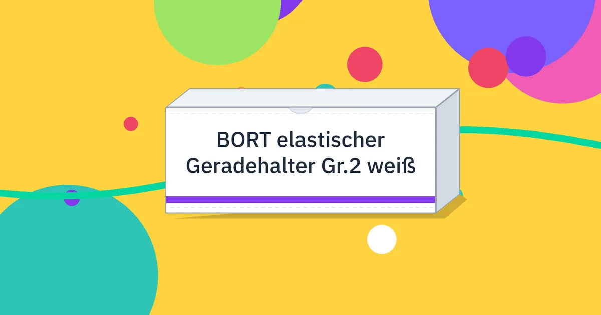 Symbolbild: Packung mit der Aufschrift BORT elastischer Geradehalter Gr.2 weiß (PZN 10995260) – Verfügbarkeit und Bezug in Apotheken in Frankfurt am Main