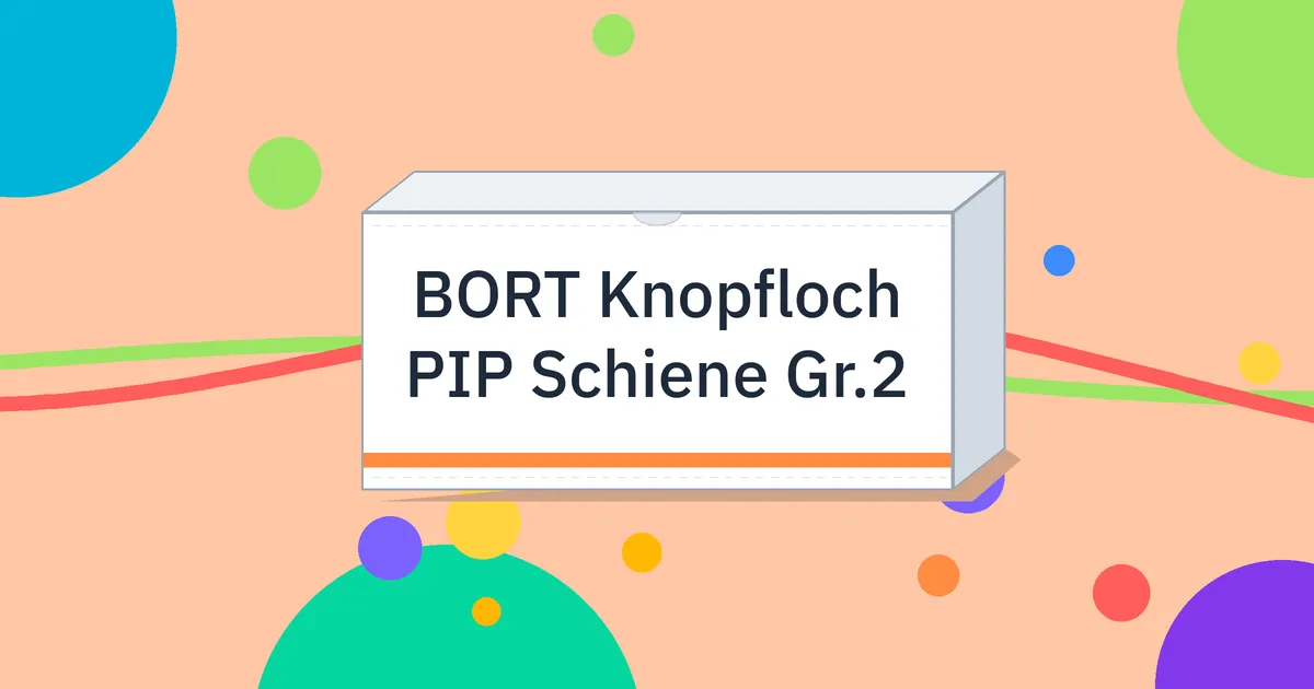 Symbolbild: Packung mit der Aufschrift BORT Knopfloch PIP Schiene Gr.2 (PZN 16847112) – Verfügbarkeit und Bezug in Apotheken in Frankfurt am Main
