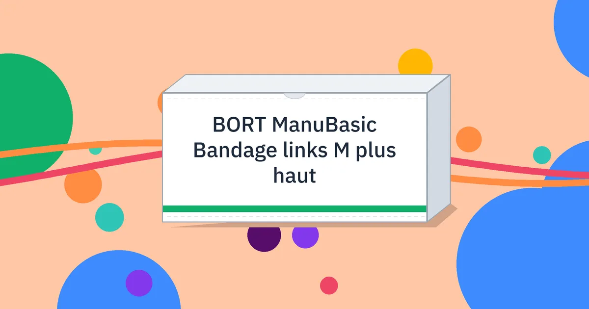 Symbolbild: Packung mit der Aufschrift BORT ManuBasic Bandage links M plus haut (PZN 16317638) – Verfügbarkeit und Bezug in Apotheken in Frankfurt am Main