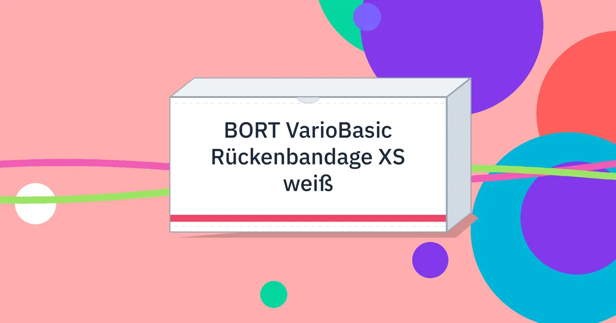 Symbolbild: Packung mit der Aufschrift BORT VarioBasic Rückenbandage XS weiß (PZN 04738004) – Verfügbarkeit und Bezug in Apotheken in Frankfurt am Main