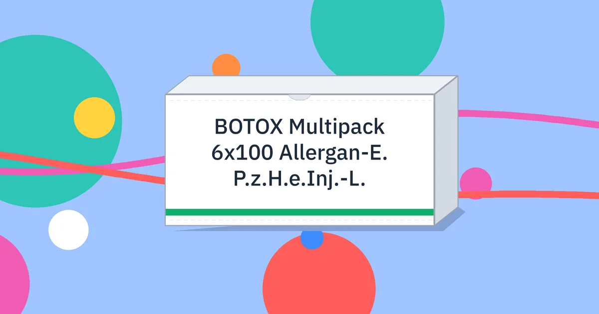 Symbolbild: Packung mit der Aufschrift BOTOX Multipack 6x100 Allergan-E. P.z.H.e.Inj.-L. (PZN 11893828) – Verfügbarkeit und Bezug in Apotheken in Frankfurt am Main