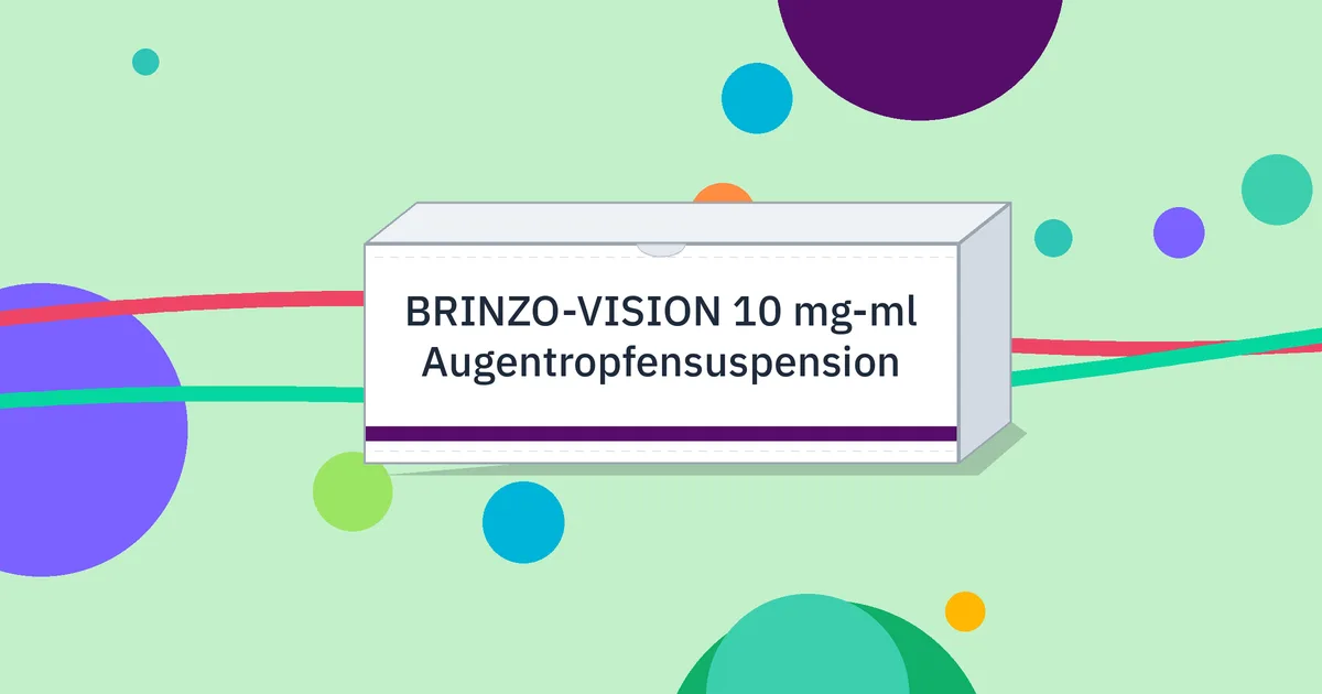 Symbolbild: Packung mit der Aufschrift BRINZO-VISION 10 mg-ml Augentropfensuspension (PZN 10643437) – Verfügbarkeit und Bezug in Apotheken in Frankfurt am Main