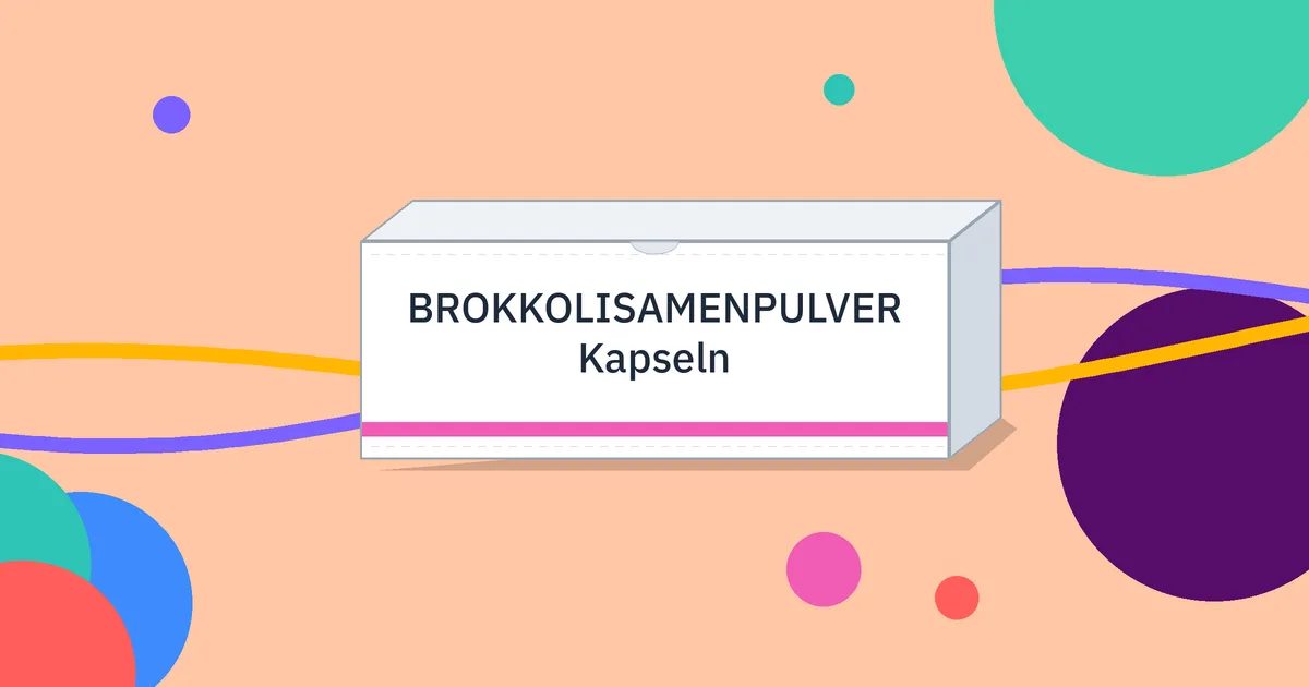 Symbolbild: Packung mit der Aufschrift BROKKOLISAMENPULVER Kapseln (PZN 11099906) – Verfügbarkeit und Bezug in Apotheken in Frankfurt am Main