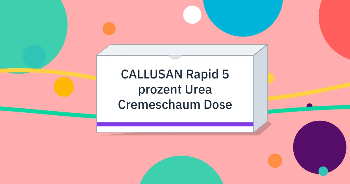Symbolbild: Packung mit der Aufschrift CALLUSAN Rapid 5 prozent Urea Cremeschaum Dose (PZN 08610034) – Verfügbarkeit und Bezug in Apotheken in Frankfurt am Main