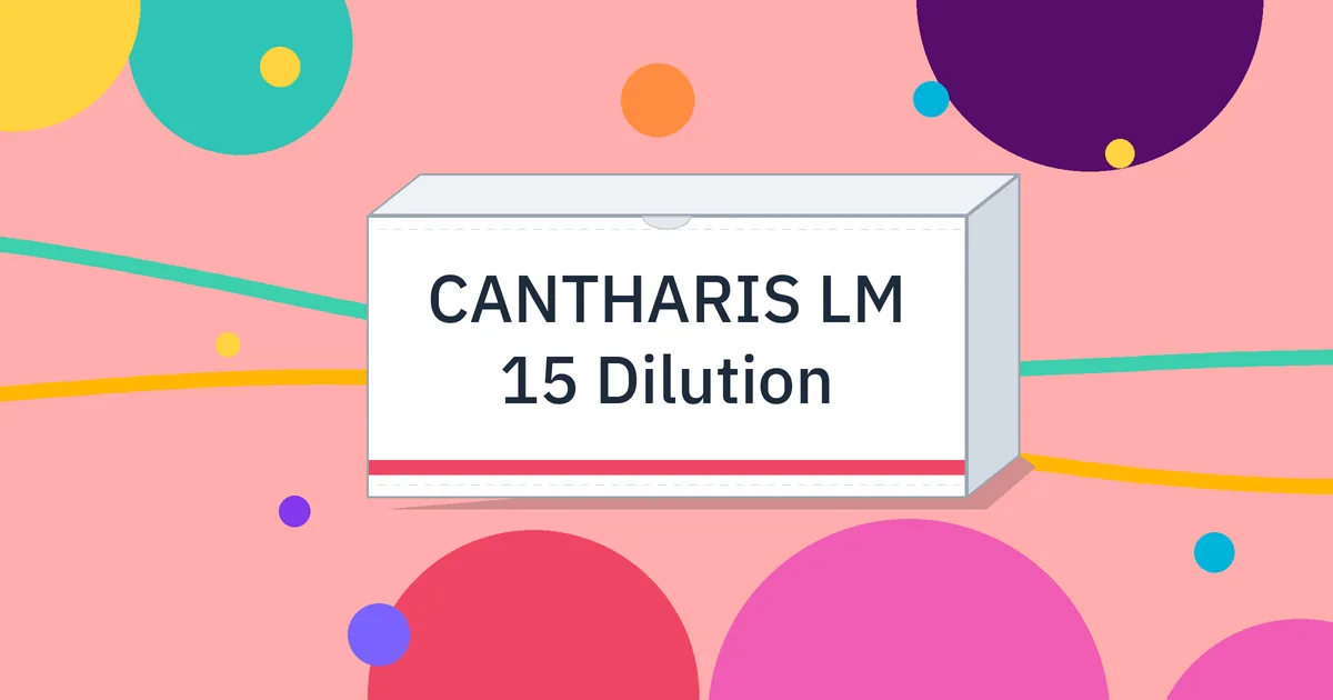 Symbolbild: Packung mit der Aufschrift CANTHARIS LM 15 Dilution (PZN 12808227) – Verfügbarkeit und Bezug in Apotheken in Frankfurt am Main