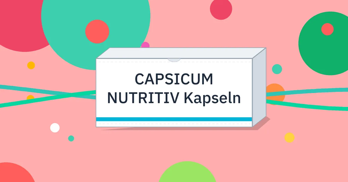Symbolbild: Packung mit der Aufschrift CAPSICUM NUTRITIV Kapseln (PZN 04346712) – Verfügbarkeit und Bezug in Apotheken in Frankfurt am Main
