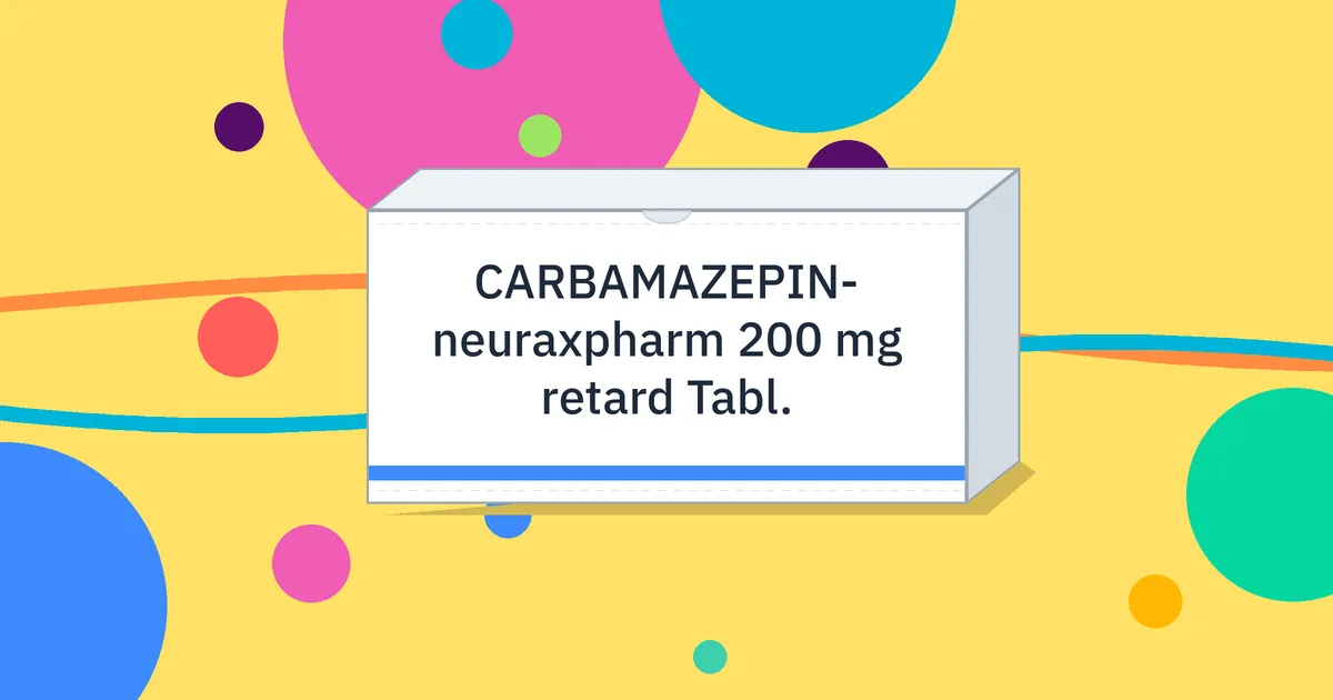 Symbolbild: Packung mit der Aufschrift CARBAMAZEPIN-neuraxpharm 200 mg retard Tabl. (PZN 00771973) – Verfügbarkeit und Bezug in Apotheken in Frankfurt am Main