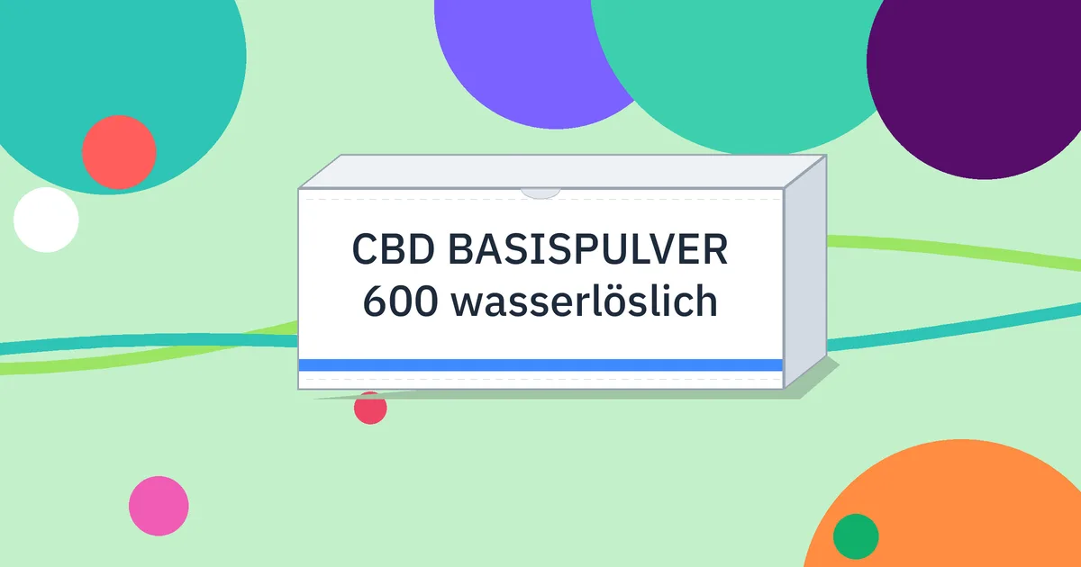 Symbolbild: Packung mit der Aufschrift CBD BASISPULVER 600 wasserlöslich (PZN 17669486) – Verfügbarkeit und Bezug in Apotheken in Frankfurt am Main