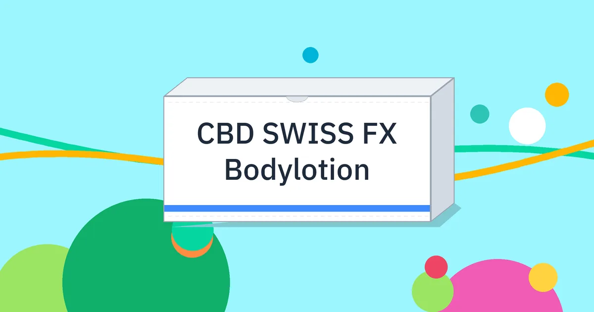 Symbolbild: Packung mit der Aufschrift CBD SWISS FX Bodylotion (PZN 17614321) – Verfügbarkeit und Bezug in Apotheken in Frankfurt am Main