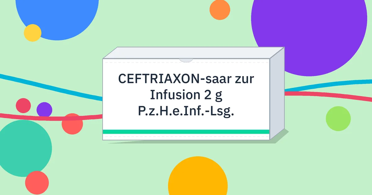 Symbolbild: Packung mit der Aufschrift CEFTRIAXON-saar zur Infusion 2 g P.z.H.e.Inf.-Lsg. (PZN 04261252) – Verfügbarkeit und Bezug in Apotheken in Frankfurt am Main