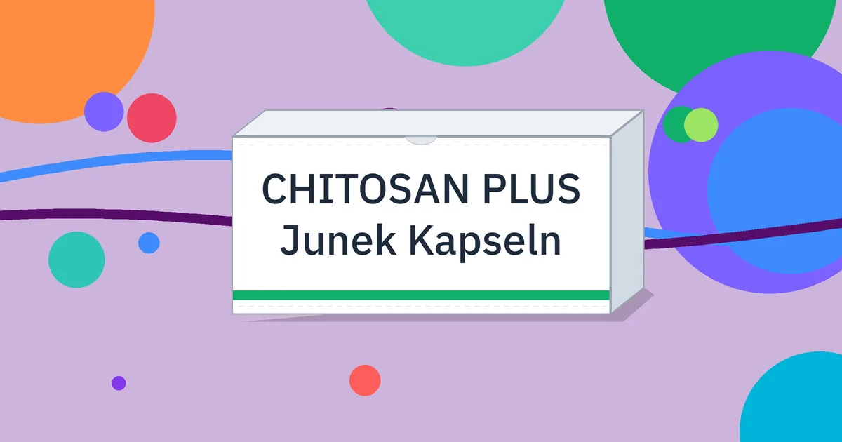 Symbolbild: Packung mit der Aufschrift CHITOSAN PLUS Junek Kapseln (PZN 00131593) – Verfügbarkeit und Bezug in Apotheken in Frankfurt am Main