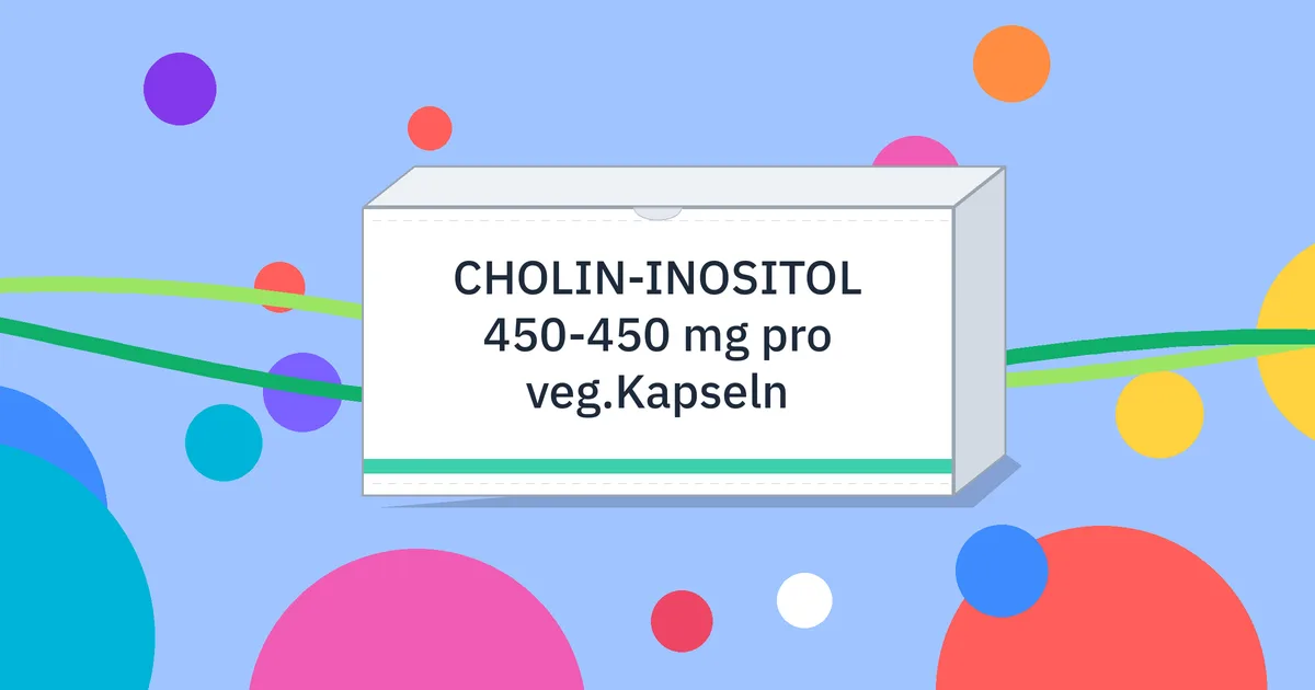 Symbolbild: Packung mit der Aufschrift CHOLIN-INOSITOL 450-450 mg pro veg.Kapseln (PZN 13475880) – Verfügbarkeit und Bezug in Apotheken in Frankfurt am Main