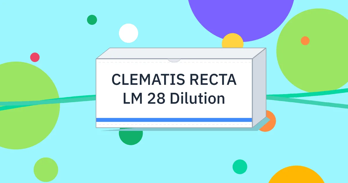 Symbolbild: Packung mit der Aufschrift CLEMATIS RECTA LM 28 Dilution (PZN 12822397) – Verfügbarkeit und Bezug in Apotheken in Frankfurt am Main