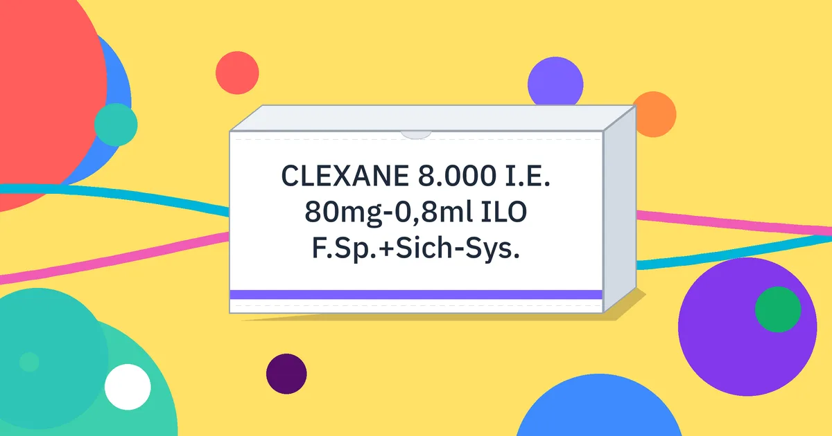 Symbolbild: Packung mit der Aufschrift CLEXANE 8.000 I.E. 80mg-0,8ml ILO F.Sp.+Sich-Sys. (PZN 13827511) – Verfügbarkeit und Bezug in Apotheken in Frankfurt am Main