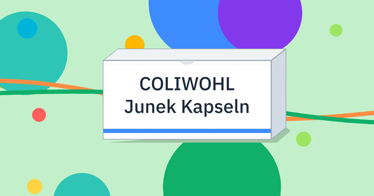 Symbolbild: Packung mit der Aufschrift COLIWOHL Junek Kapseln (PZN 20540974) – Verfügbarkeit und Bezug in Apotheken in Frankfurt am Main