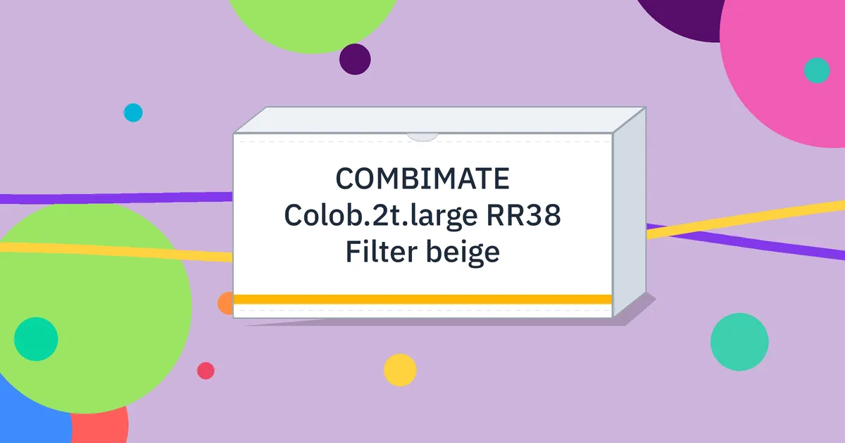 Symbolbild: Packung mit der Aufschrift COMBIMATE Colob.2t.large RR38 Filter beige (PZN 03738410) – Verfügbarkeit und Bezug in Apotheken in Frankfurt am Main
