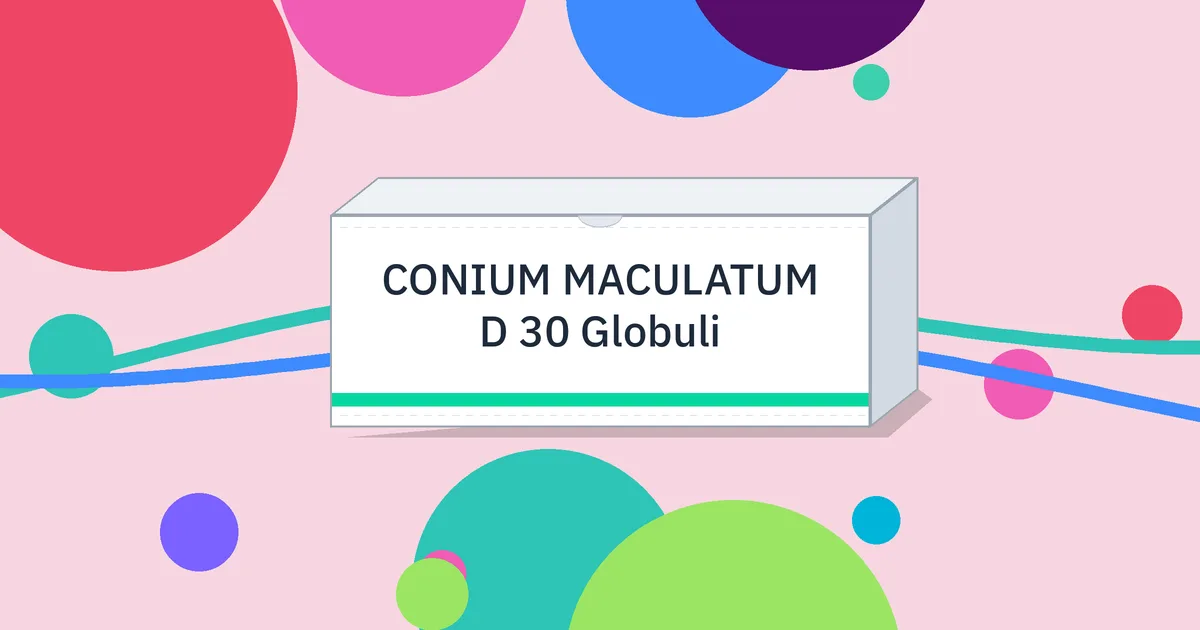 Symbolbild: Packung mit der Aufschrift CONIUM MACULATUM D 30 Globuli (PZN 15304243) – Verfügbarkeit und Bezug in Apotheken in Frankfurt am Main