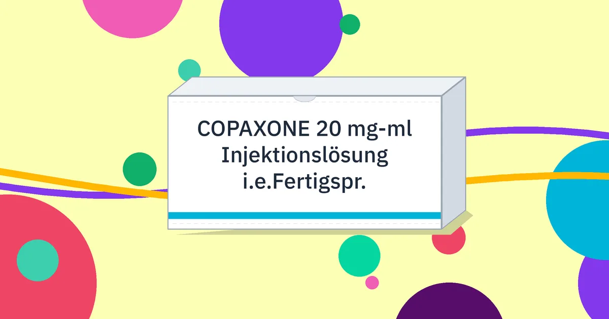 Symbolbild: Packung mit der Aufschrift COPAXONE 20 mg-ml Injektionslösung i.e.Fertigspr. (PZN 10734341) – Verfügbarkeit und Bezug in Apotheken in Frankfurt am Main