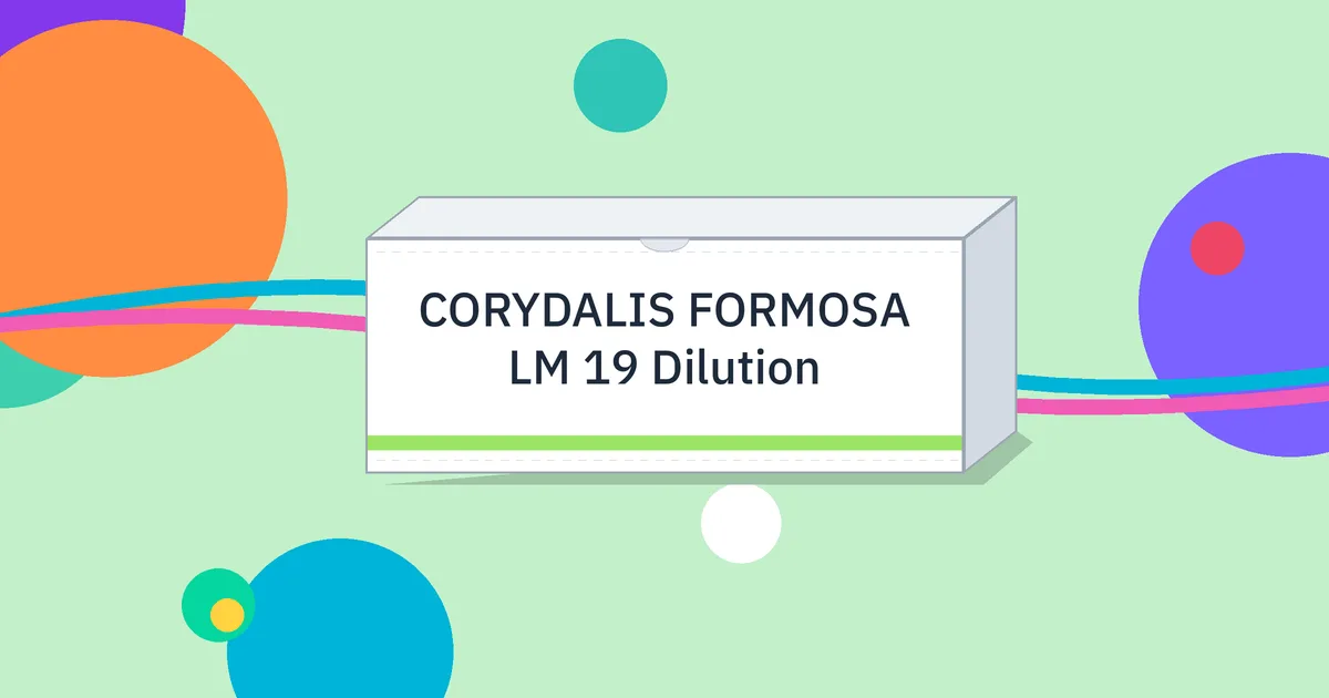 Symbolbild: Packung mit der Aufschrift CORYDALIS FORMOSA LM 19 Dilution (PZN 13454079) – Verfügbarkeit und Bezug in Apotheken in Frankfurt am Main