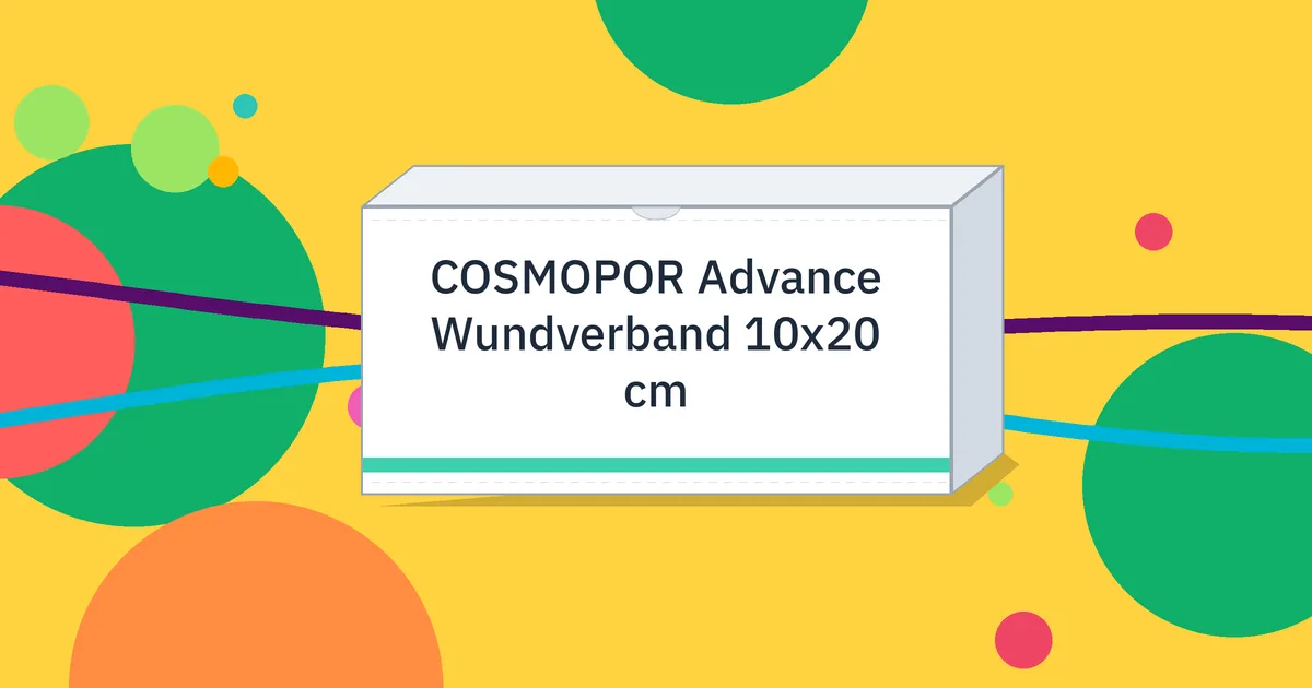 Symbolbild: Packung mit der Aufschrift COSMOPOR Advance Wundverband 10x20 cm (PZN 18799535) – Verfügbarkeit und Bezug in Apotheken in Frankfurt am Main