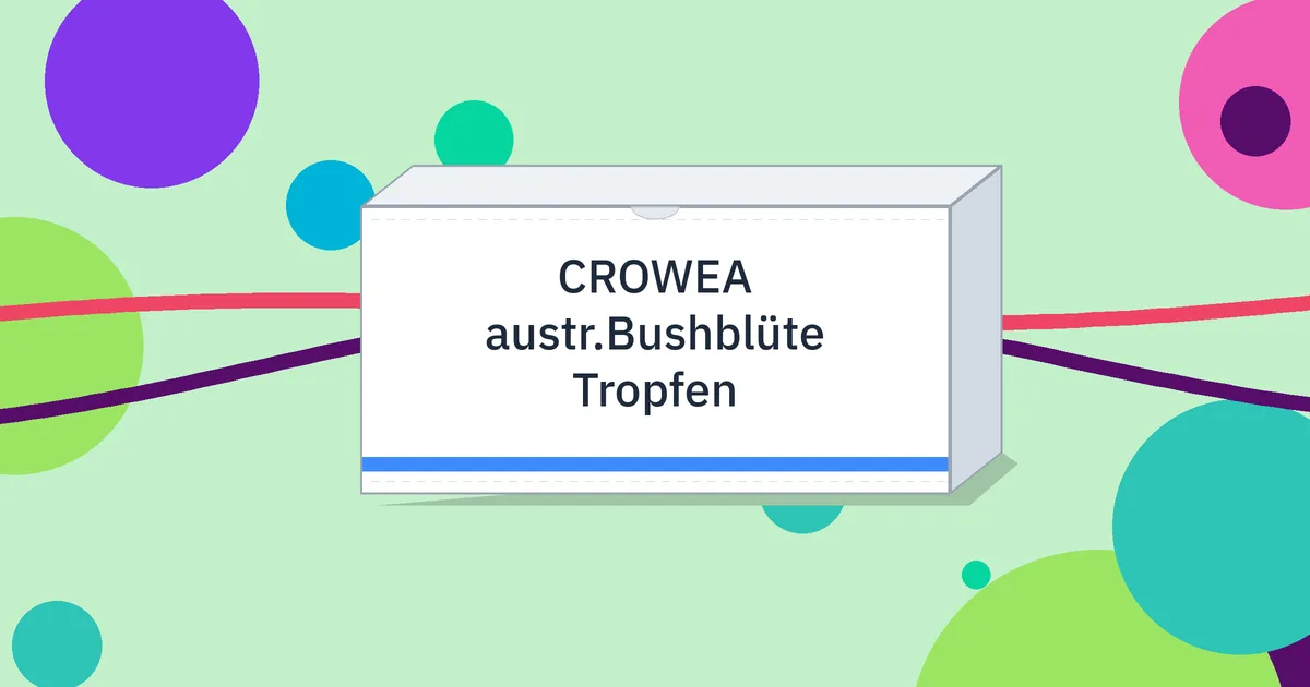Symbolbild: Packung mit der Aufschrift CROWEA austr.Bushblüte Tropfen (PZN 06126446) – Verfügbarkeit und Bezug in Apotheken in Frankfurt am Main