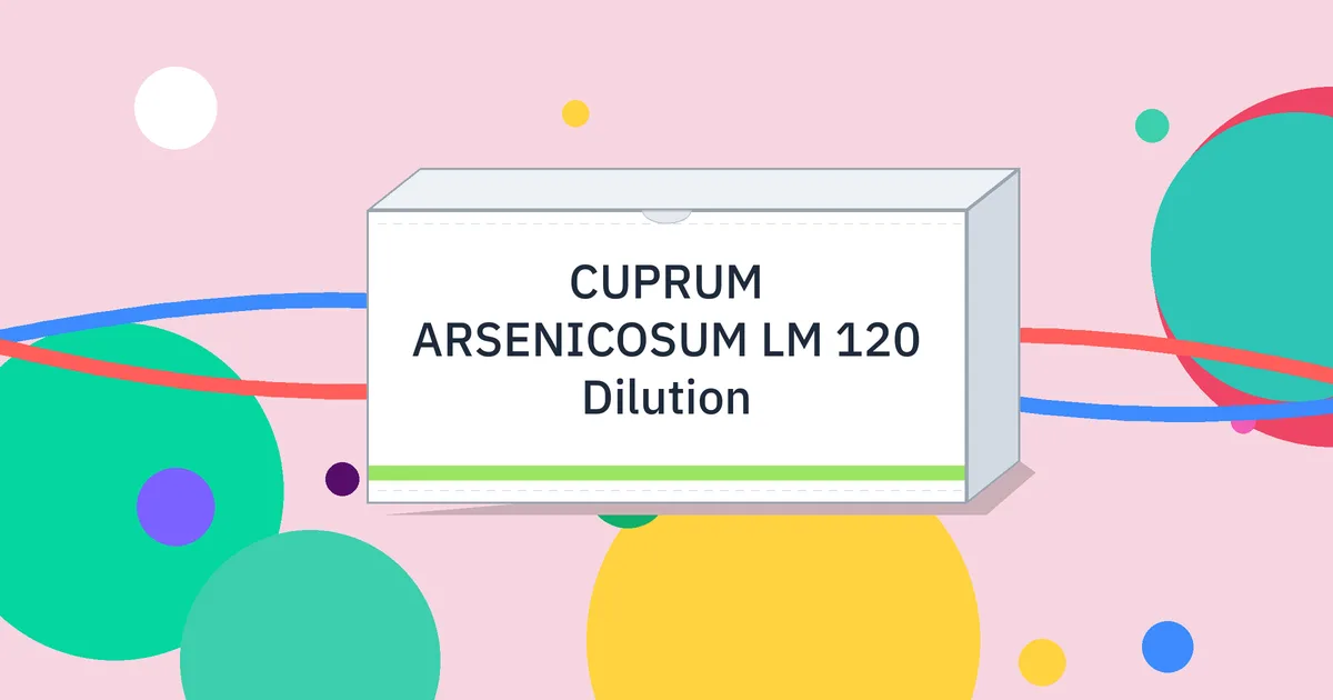 Symbolbild: Packung mit der Aufschrift CUPRUM ARSENICOSUM LM 120 Dilution (PZN 12838033) – Verfügbarkeit und Bezug in Apotheken in Frankfurt am Main