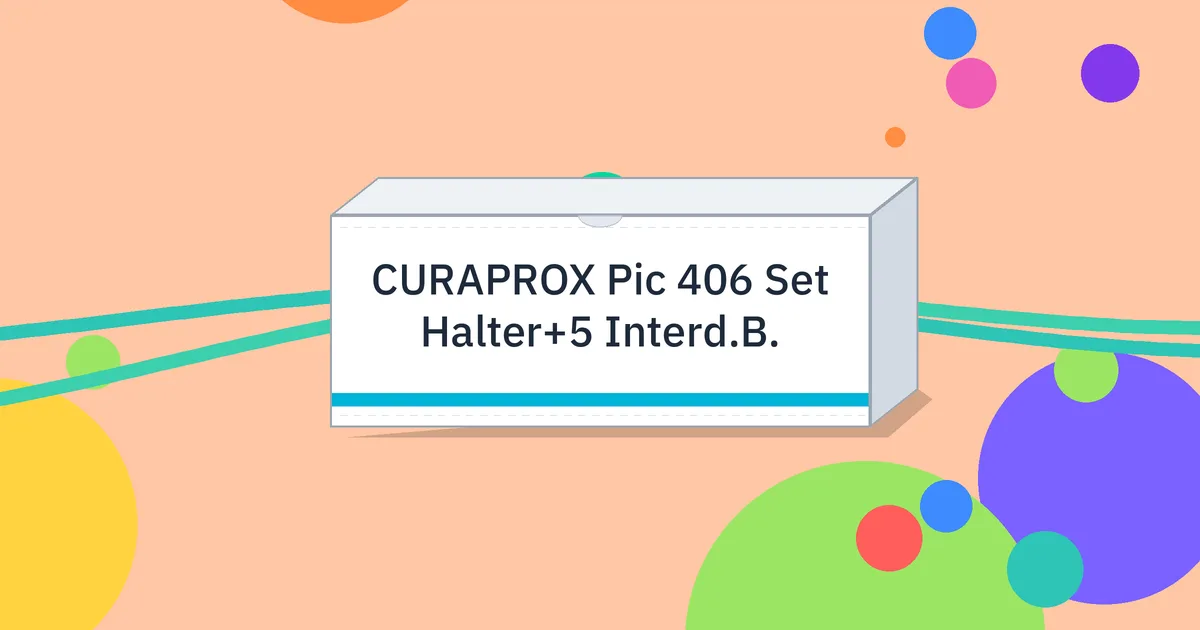 Symbolbild: Packung mit der Aufschrift CURAPROX Pic 406 Set Halter+5 Interd.B. (PZN 03434905) – Verfügbarkeit und Bezug in Apotheken in Frankfurt am Main