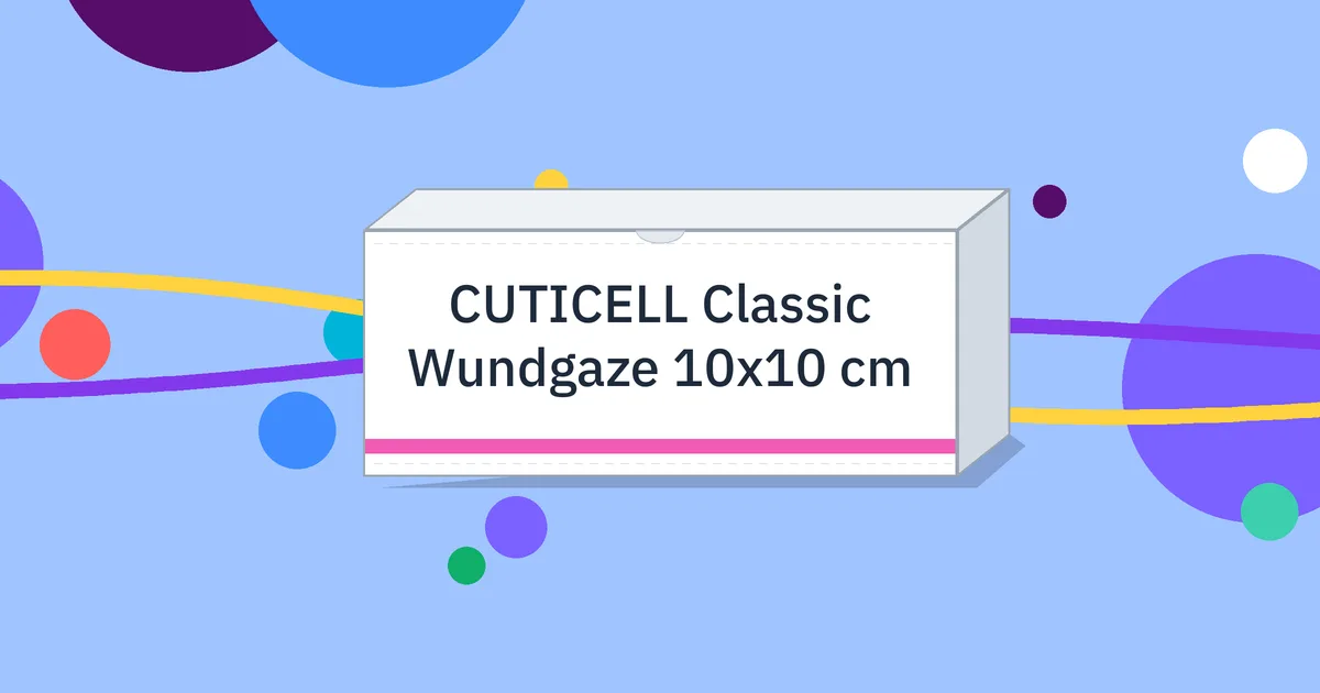 Symbolbild: Packung mit der Aufschrift CUTICELL Classic Wundgaze 10x10 cm (PZN 04979096) – Verfügbarkeit und Bezug in Apotheken in Frankfurt am Main