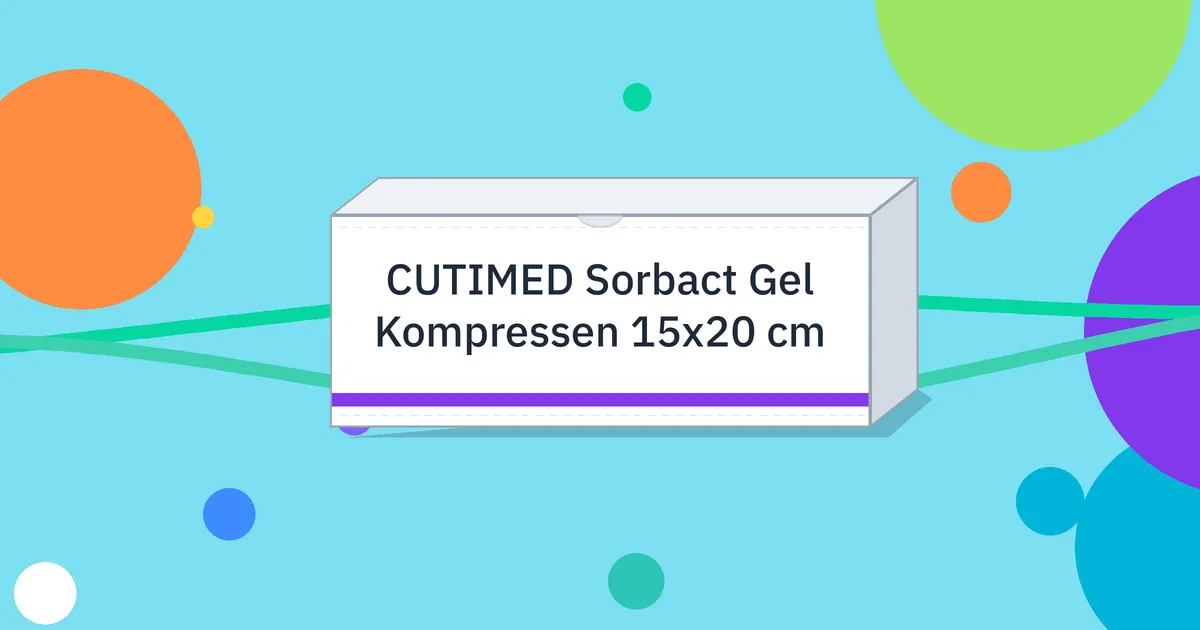 Symbolbild: Packung mit der Aufschrift CUTIMED Sorbact Gel Kompressen 15x20 cm (PZN 20206235) – Verfügbarkeit und Bezug in Apotheken in Frankfurt am Main