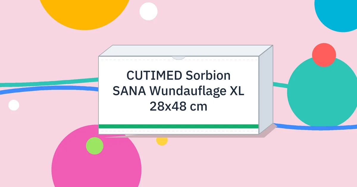 Symbolbild: Packung mit der Aufschrift CUTIMED Sorbion SANA Wundauflage XL 28x48 cm (PZN 11294039) – Verfügbarkeit und Bezug in Apotheken in Frankfurt am Main