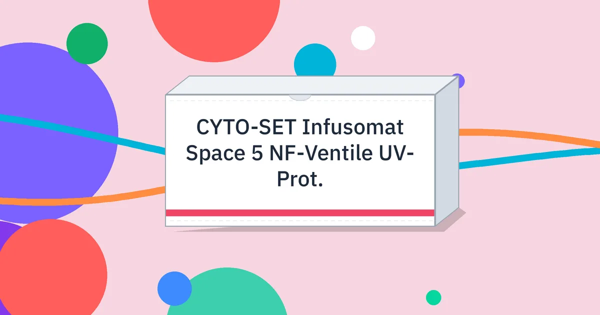 Symbolbild: Packung mit der Aufschrift CYTO-SET Infusomat Space 5 NF-Ventile UV-Prot. (PZN 10753640) – Verfügbarkeit und Bezug in Apotheken in Frankfurt am Main