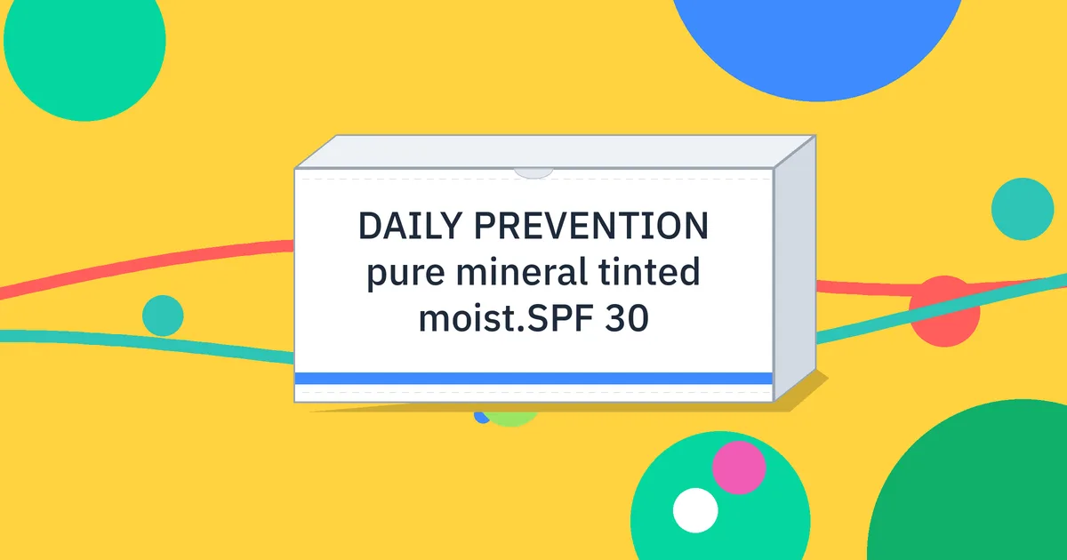 Symbolbild: Packung mit der Aufschrift DAILY PREVENTION pure mineral tinted moist.SPF 30 (PZN 19384581) – Verfügbarkeit und Bezug in Apotheken in Frankfurt am Main