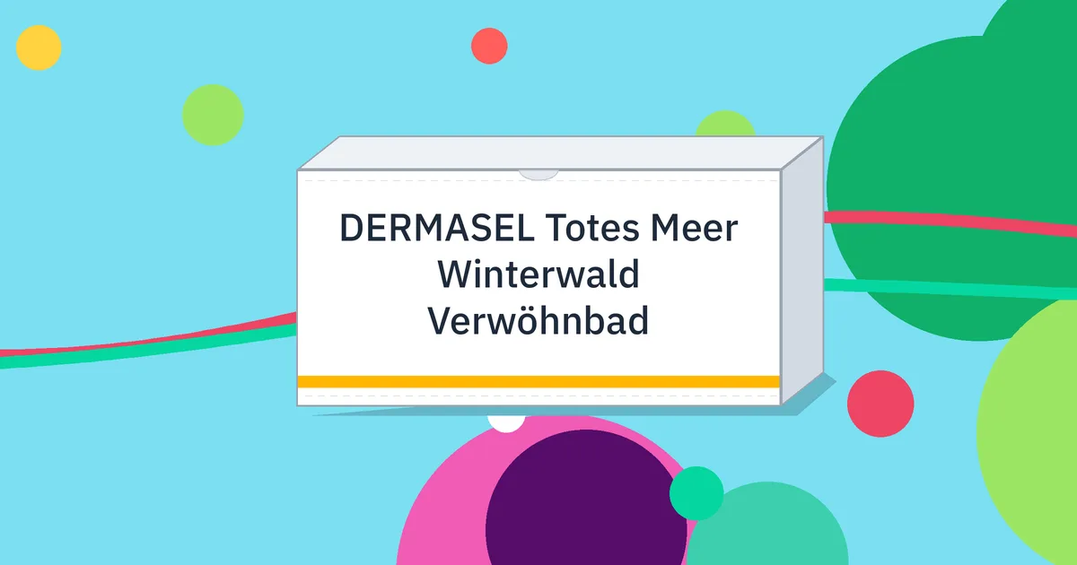 Symbolbild: Packung mit der Aufschrift DERMASEL Totes Meer Winterwald Verwöhnbad (PZN 02463299) – Verfügbarkeit und Bezug in Apotheken in Frankfurt am Main