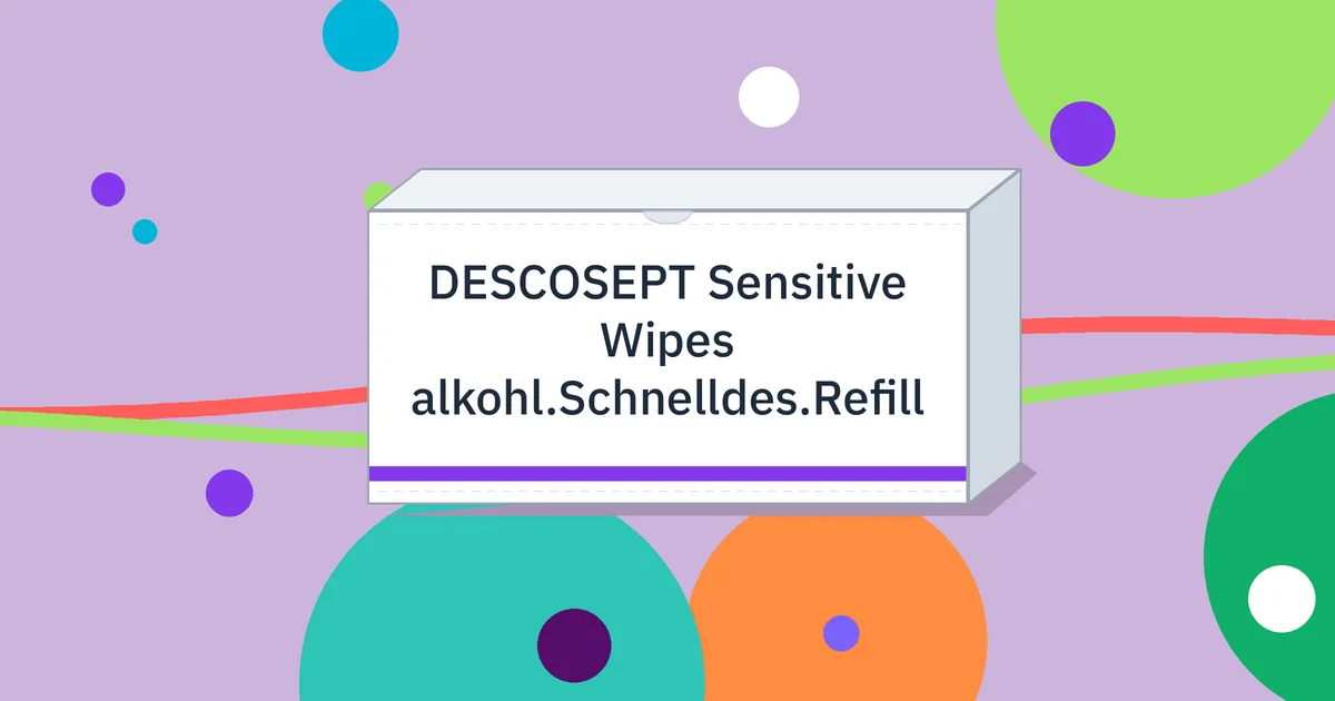 Symbolbild: Packung mit der Aufschrift DESCOSEPT Sensitive Wipes alkohl.Schnelldes.Refill (PZN 16884395) – Verfügbarkeit und Bezug in Apotheken in Frankfurt am Main