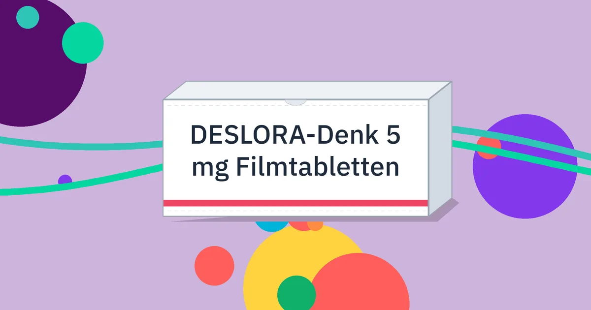 Symbolbild: Packung mit der Aufschrift DESLORA-Denk 5 mg Filmtabletten (PZN 16617139) – Verfügbarkeit und Bezug in Apotheken in Frankfurt am Main