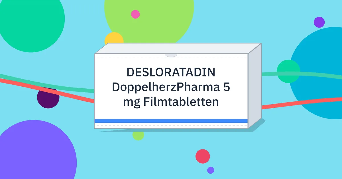 Symbolbild: Packung mit der Aufschrift DESLORATADIN DoppelherzPharma 5 mg Filmtabletten (PZN 18677217) – Verfügbarkeit und Bezug in Apotheken in Frankfurt am Main