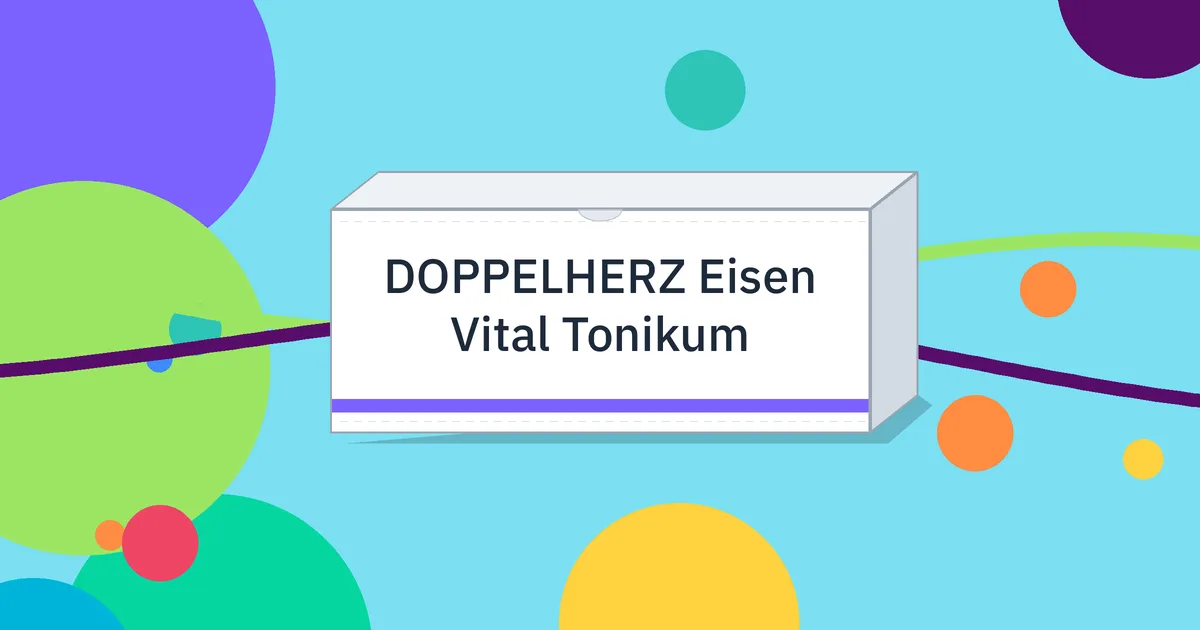 Symbolbild: Packung mit der Aufschrift DOPPELHERZ Eisen Vital Tonikum (PZN 09423452) – Verfügbarkeit und Bezug in Apotheken in Frankfurt am Main