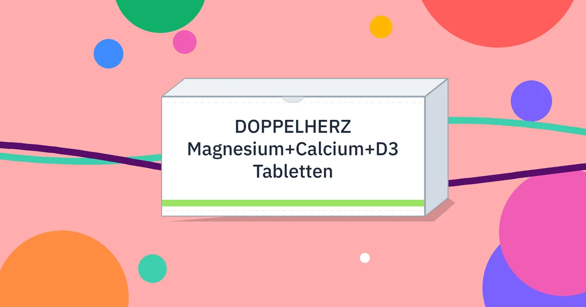 Symbolbild: Packung mit der Aufschrift DOPPELHERZ Magnesium+Calcium+D3 Tabletten (PZN 00773216) – Verfügbarkeit und Bezug in Apotheken in Frankfurt am Main