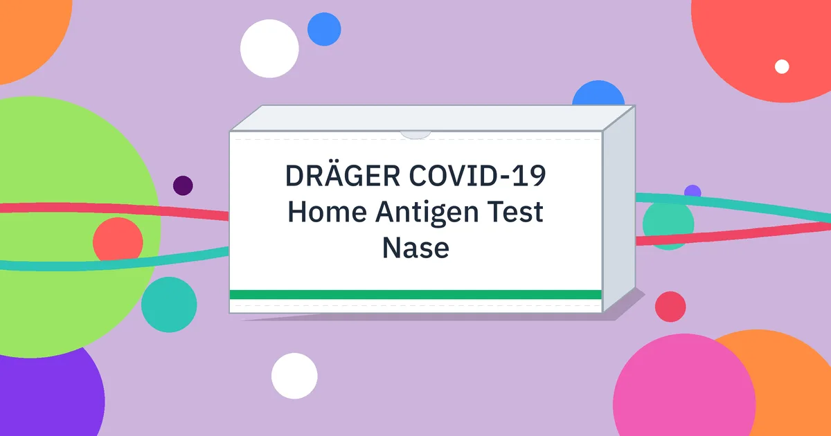Symbolbild: Packung mit der Aufschrift DRÄGER COVID-19 Home Antigen Test Nase (PZN 17145820) – Verfügbarkeit und Bezug in Apotheken in Frankfurt am Main