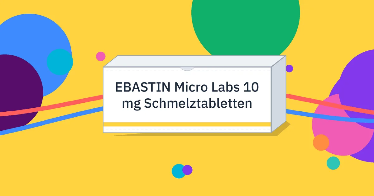 Symbolbild: Packung mit der Aufschrift EBASTIN Micro Labs 10 mg Schmelztabletten (PZN 16824588) – Verfügbarkeit und Bezug in Apotheken in Frankfurt am Main